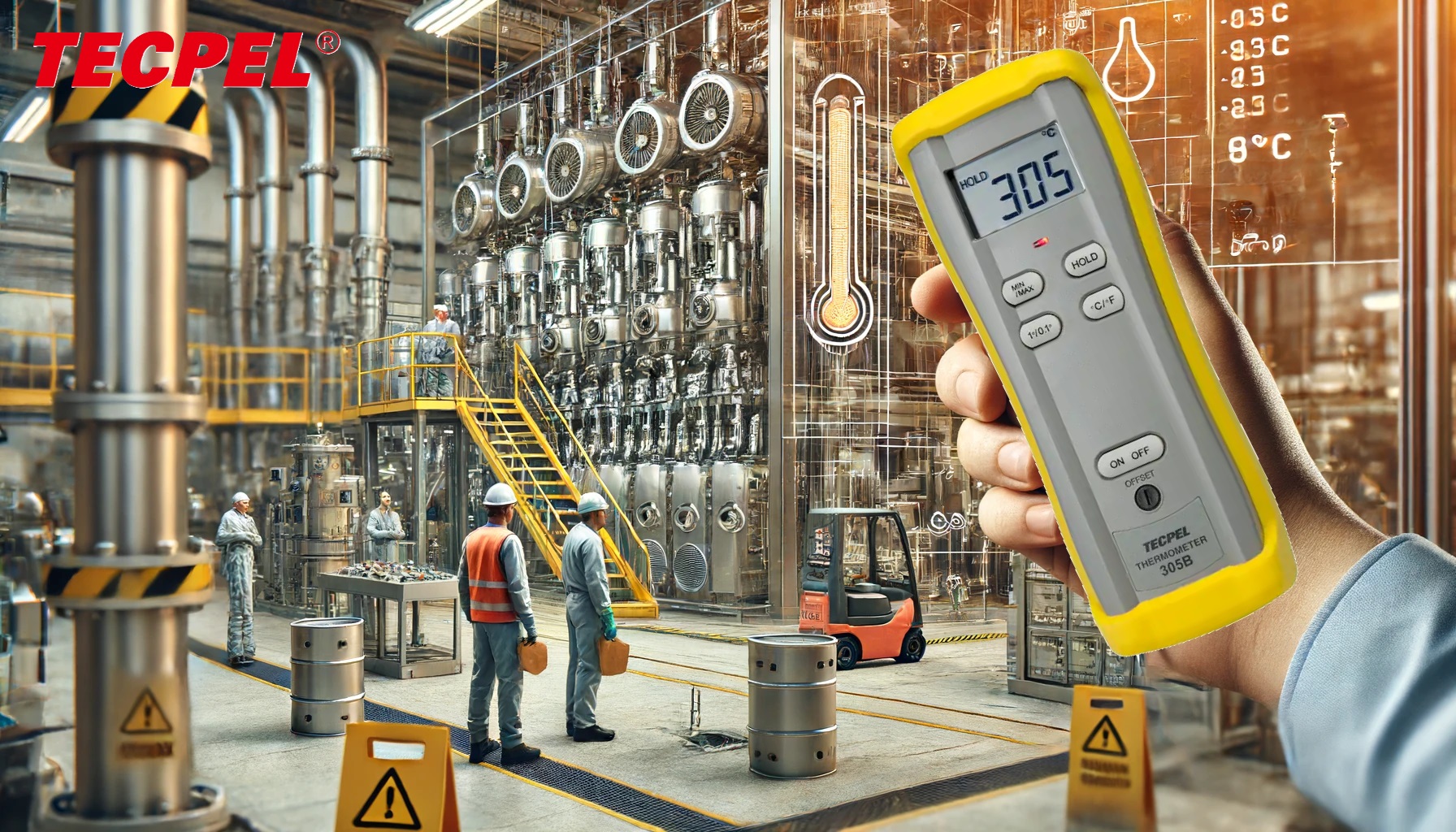 Type-K thermocouple Digital thermometer DTM-305B| Tecpel Industrial ...